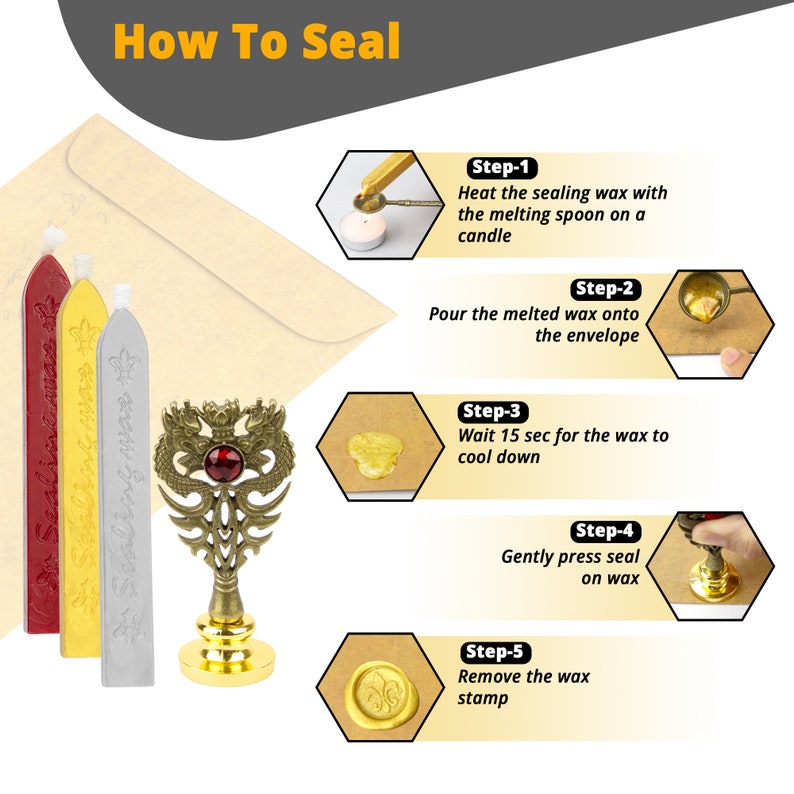 Quill and Ink Wax Stamp Set Feather Pen Antique Wax Stamp - Etsy