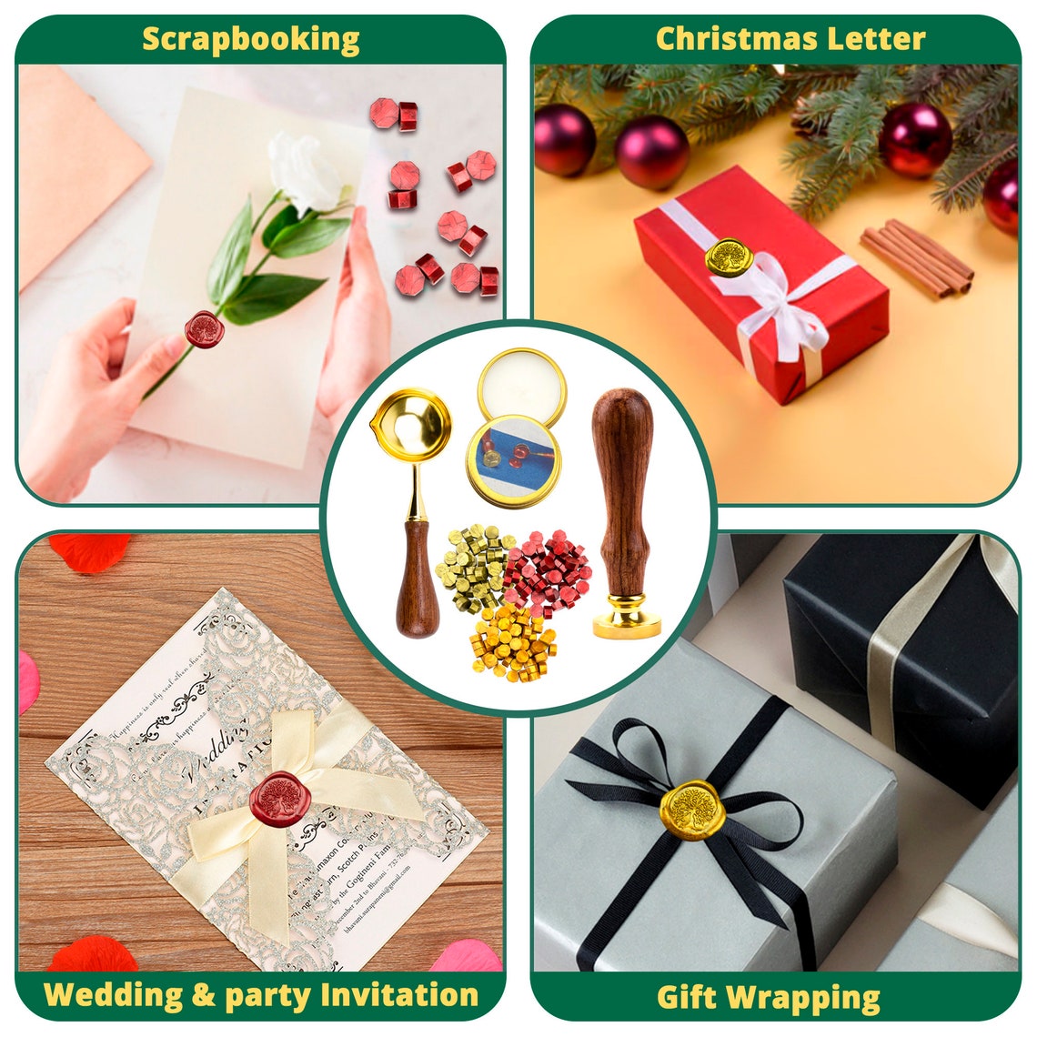 Wax Seal Stamp Kit Wax Seal Kit With 165 Pcs Wax Seal Beads - Etsy