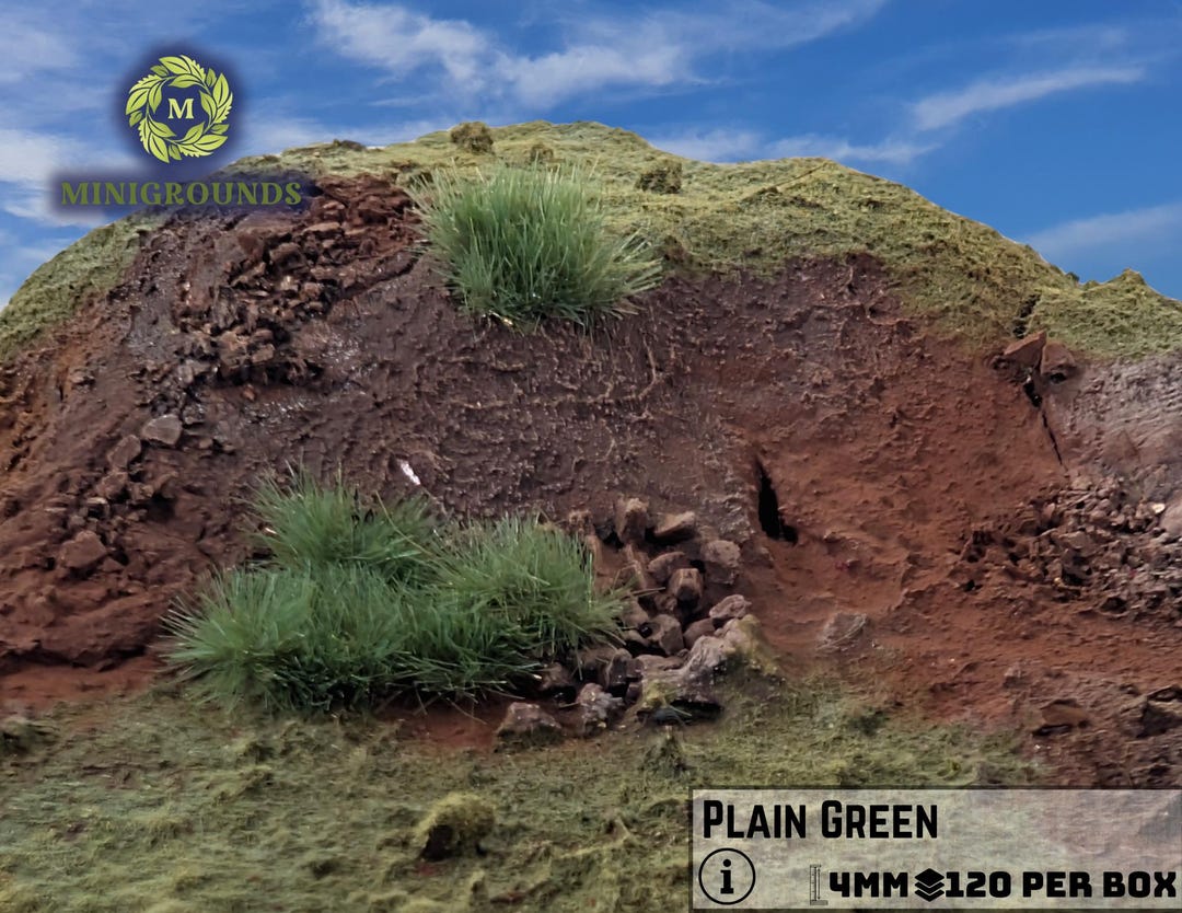 Plain Green 4mm Static Grass Tufts – Self-adhesive Wargaming Terrain ...