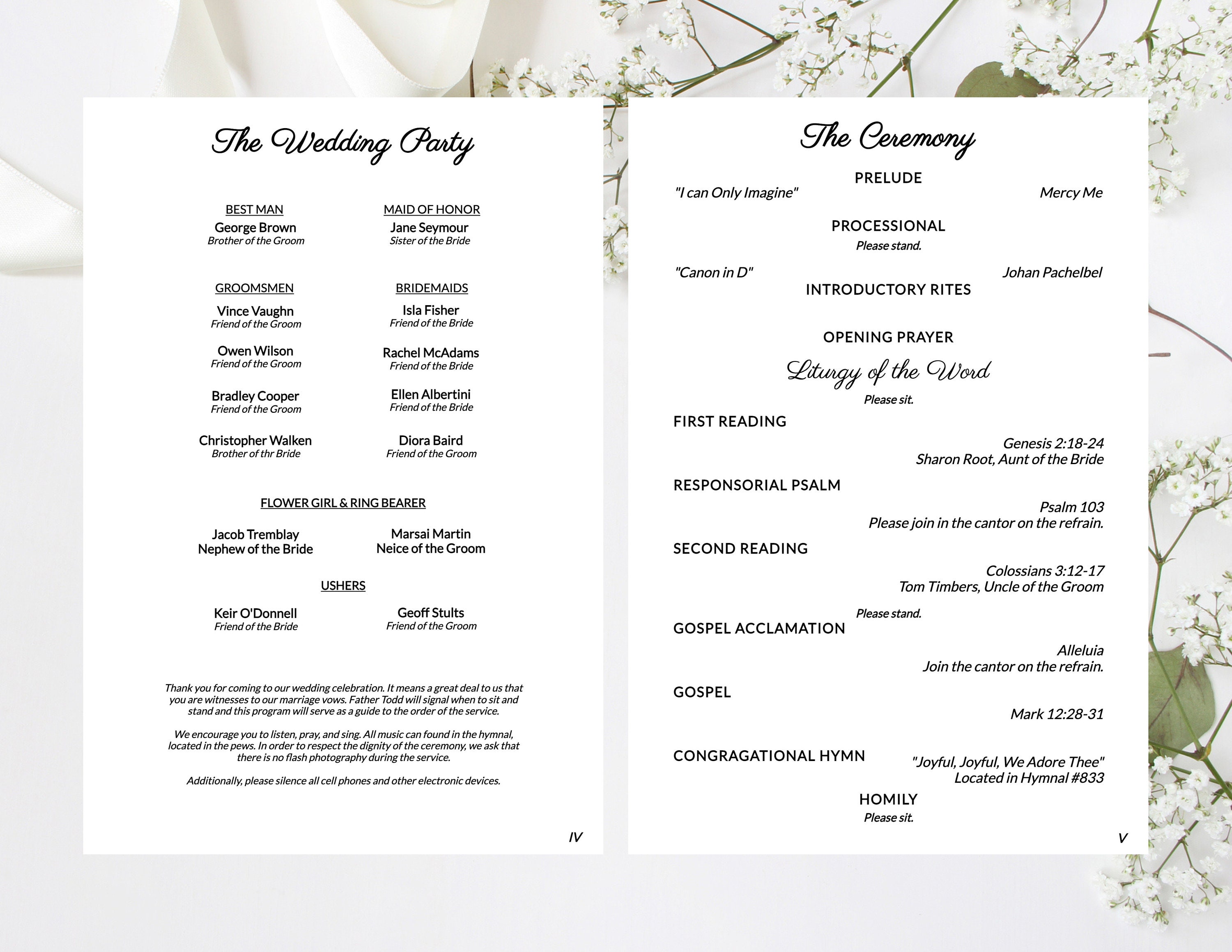 Catholic Wedding Program; Wedding Program Booklet; Christian Wedding ...