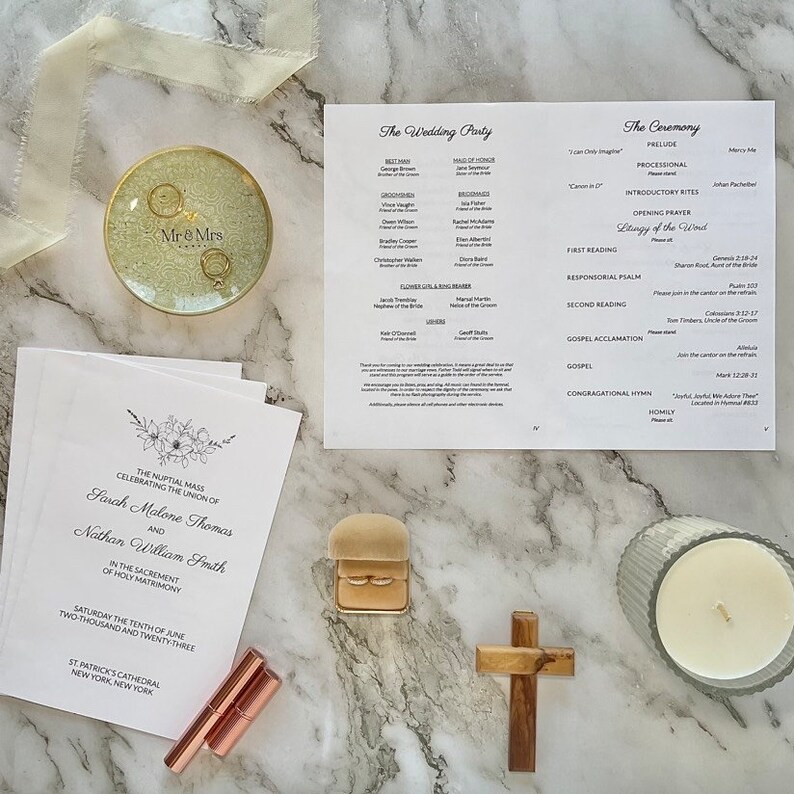 Catholic Wedding Program; Wedding Program Booklet; Christian Wedding ...