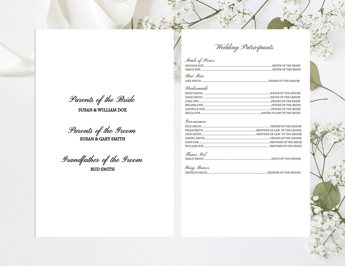 Catholic Wedding Program (full Mass); Wedding Program Template; Wedding ...