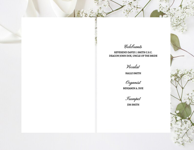 Catholic Wedding Program; Wedding Program Booklet; Christian Wedding ...