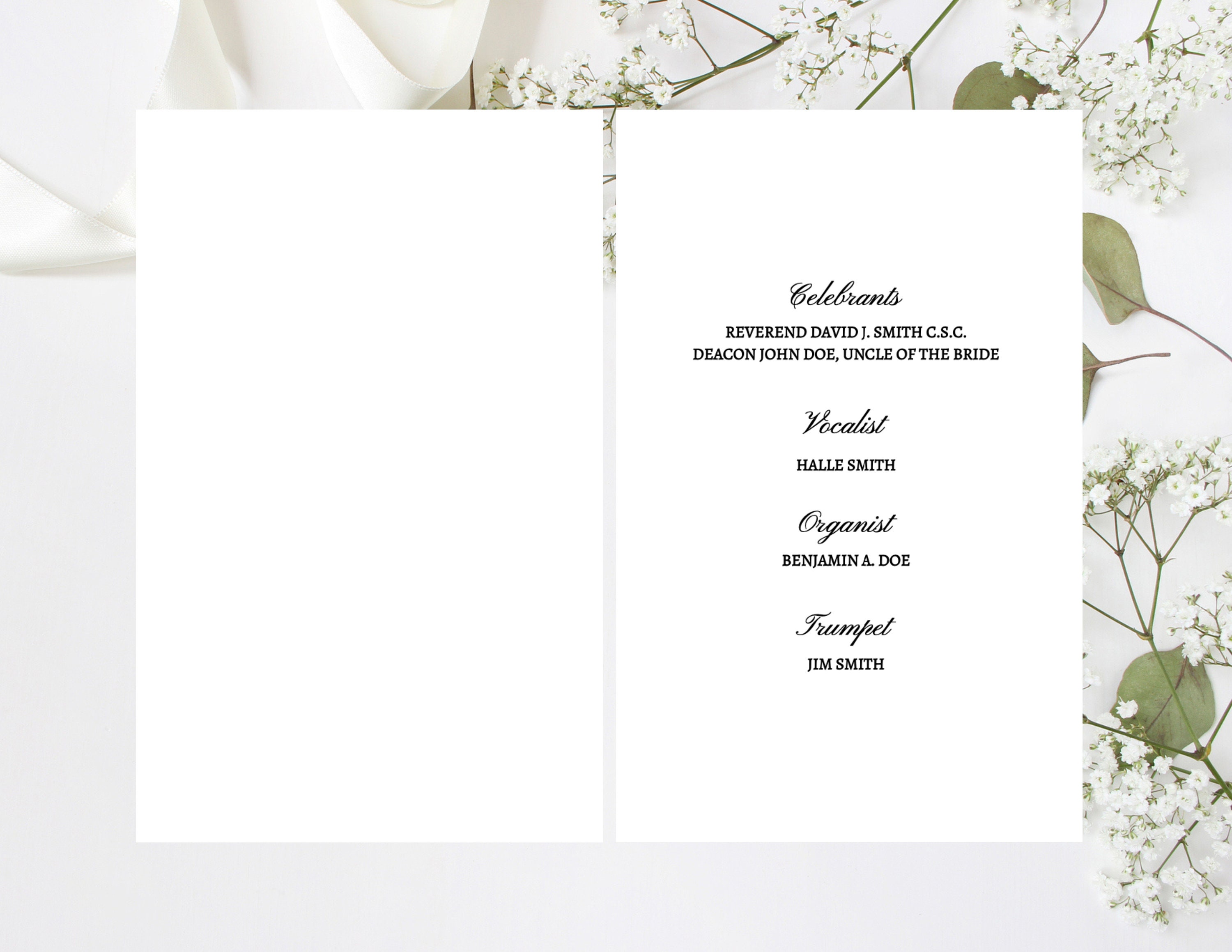 Catholic Wedding Program; Wedding Program Booklet; Christian Wedding ...