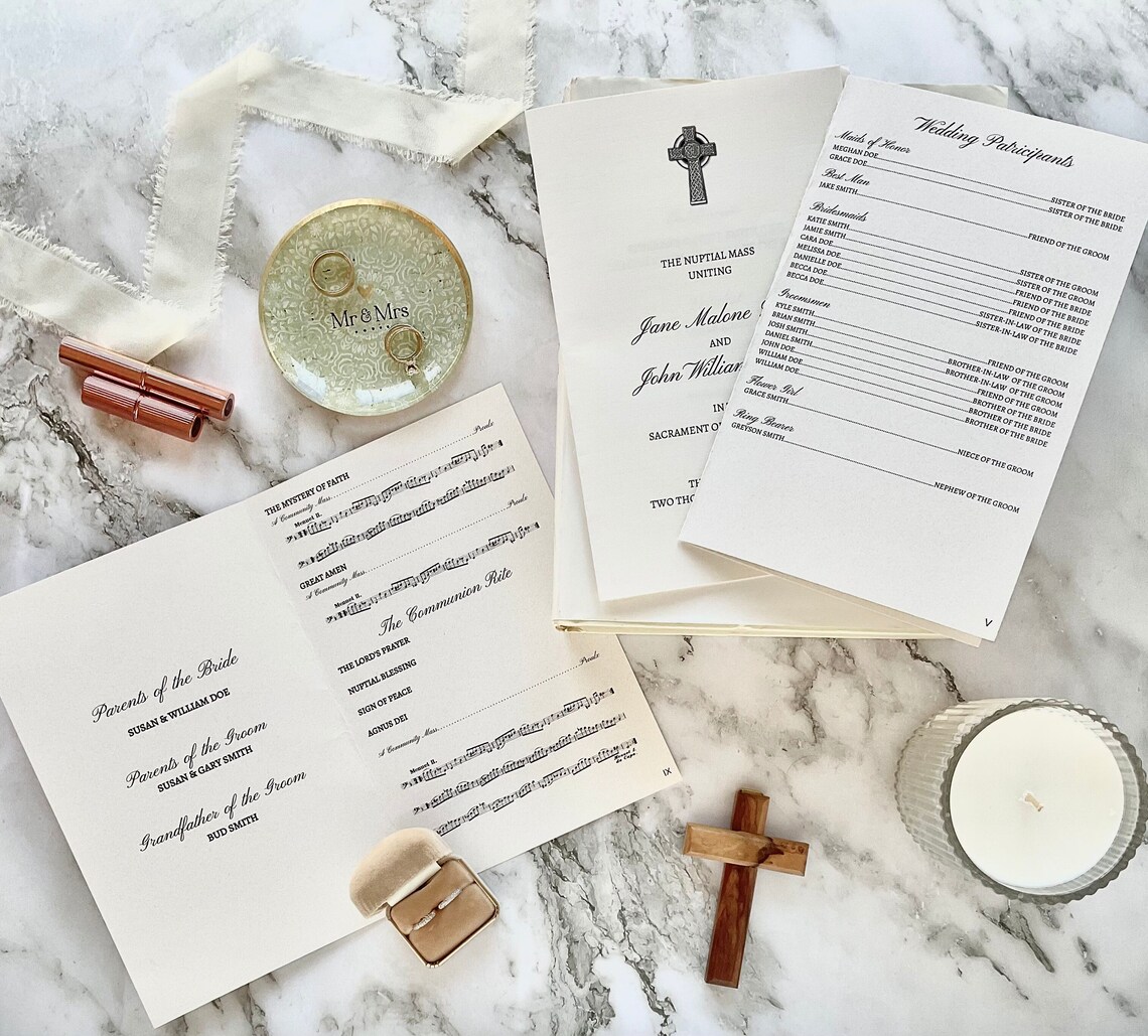 Catholic Wedding Program (full Mass); Wedding Program Template; Wedding ...