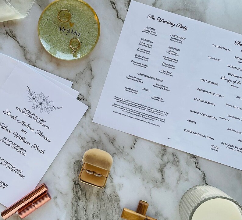 Catholic Wedding Program; Wedding Program Booklet; Christian Wedding ...