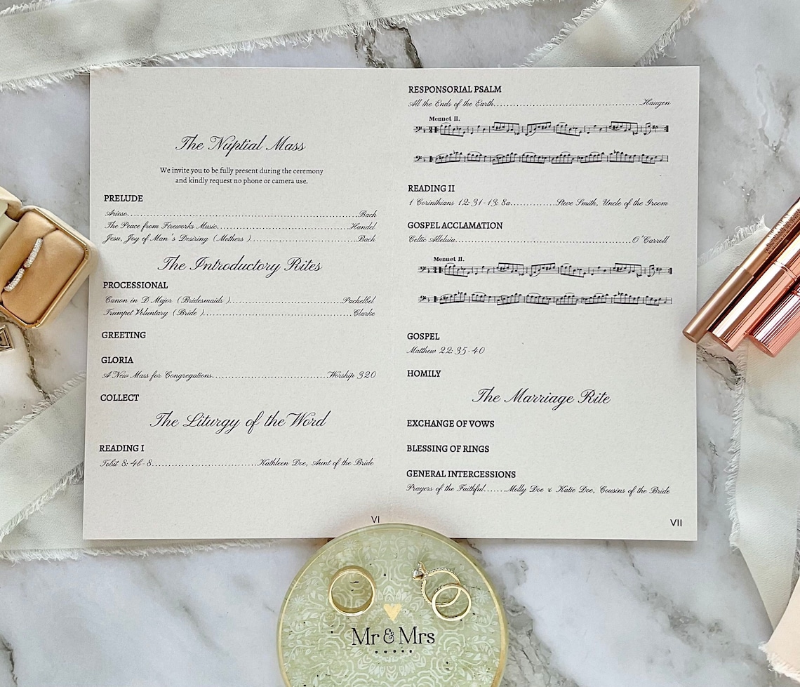 Catholic Wedding Program (full Mass); Wedding Program Template; Wedding ...