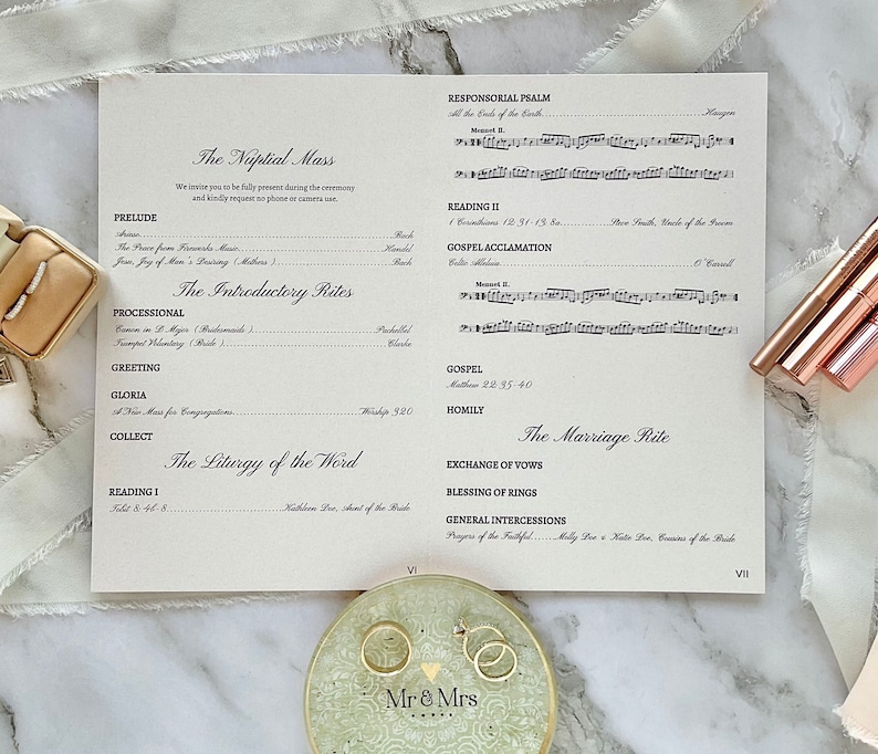 Catholic Wedding Program (full Mass); Wedding Program Template; Wedding ...