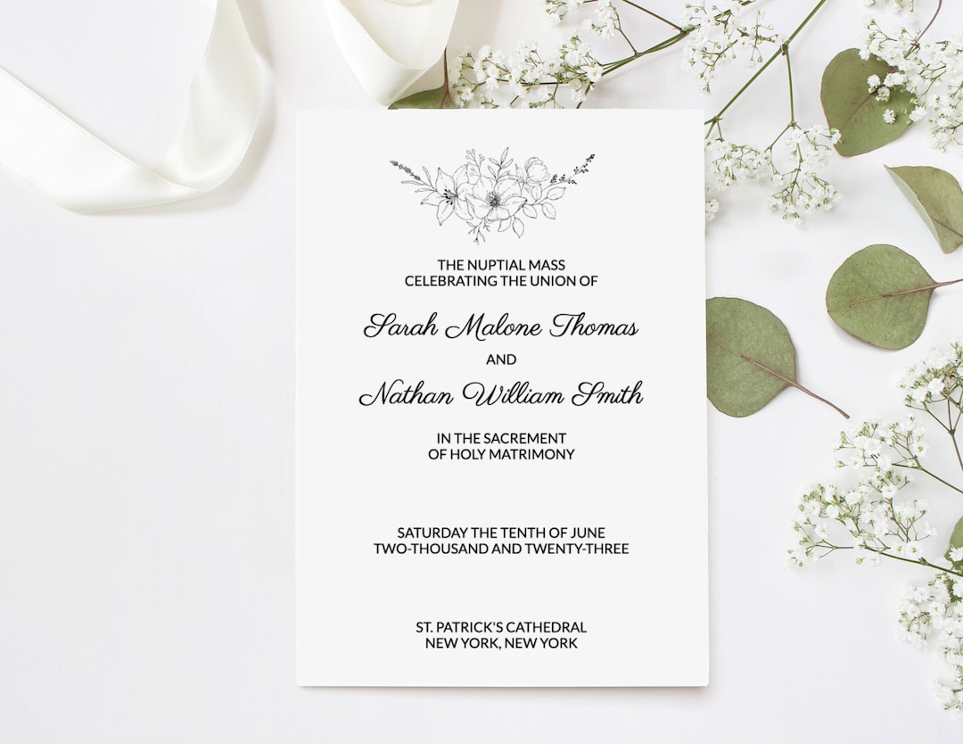 Catholic Wedding Program; Wedding Program Booklet; Christian Wedding ...