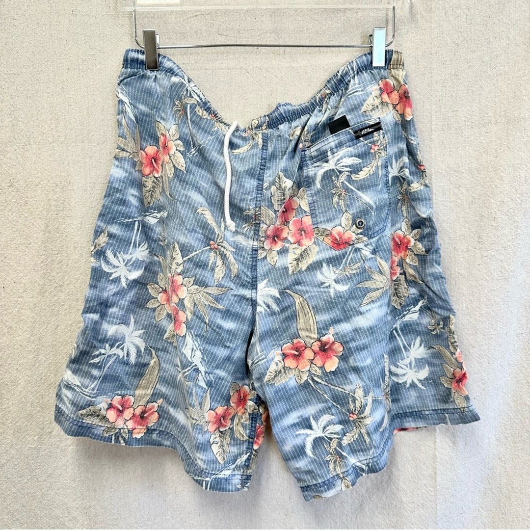 No Fear Vintage 90s Men's Tropical Baggy Board Shorts Swim Trunks Size ...