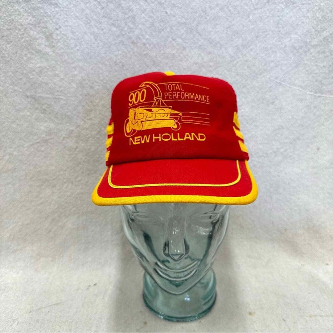 Vintage 70s 80s New Holland Red/yellow Mesh Trucker Hat Snap - Etsy