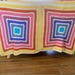 Hand Knit Centaur Mandala Multi Color Rainbow Granny Square Afghan ...