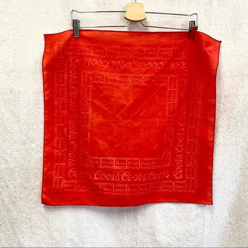 Vintage 1982 Coors Red 21 Square Scarf/bandana/head Wrap - Etsy