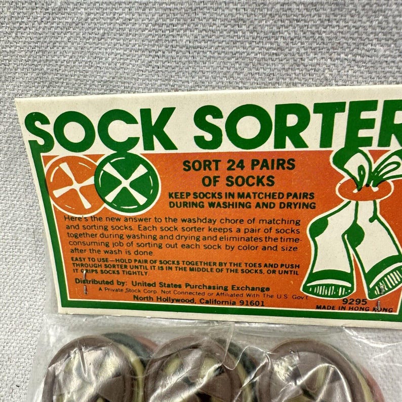 Vintage Sock Sorters Deadstock New in Package 24 Count - Etsy