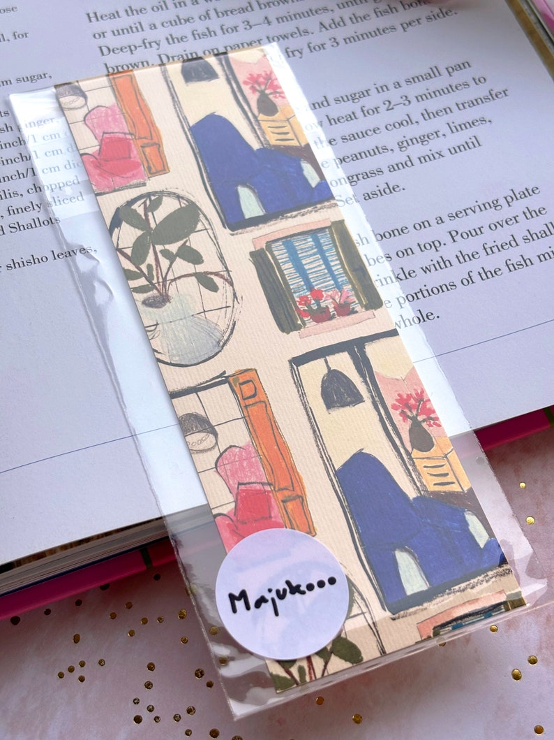 Vintage Windows Illustrated Double Sided Bookmark, Retro Home Bookmark ...