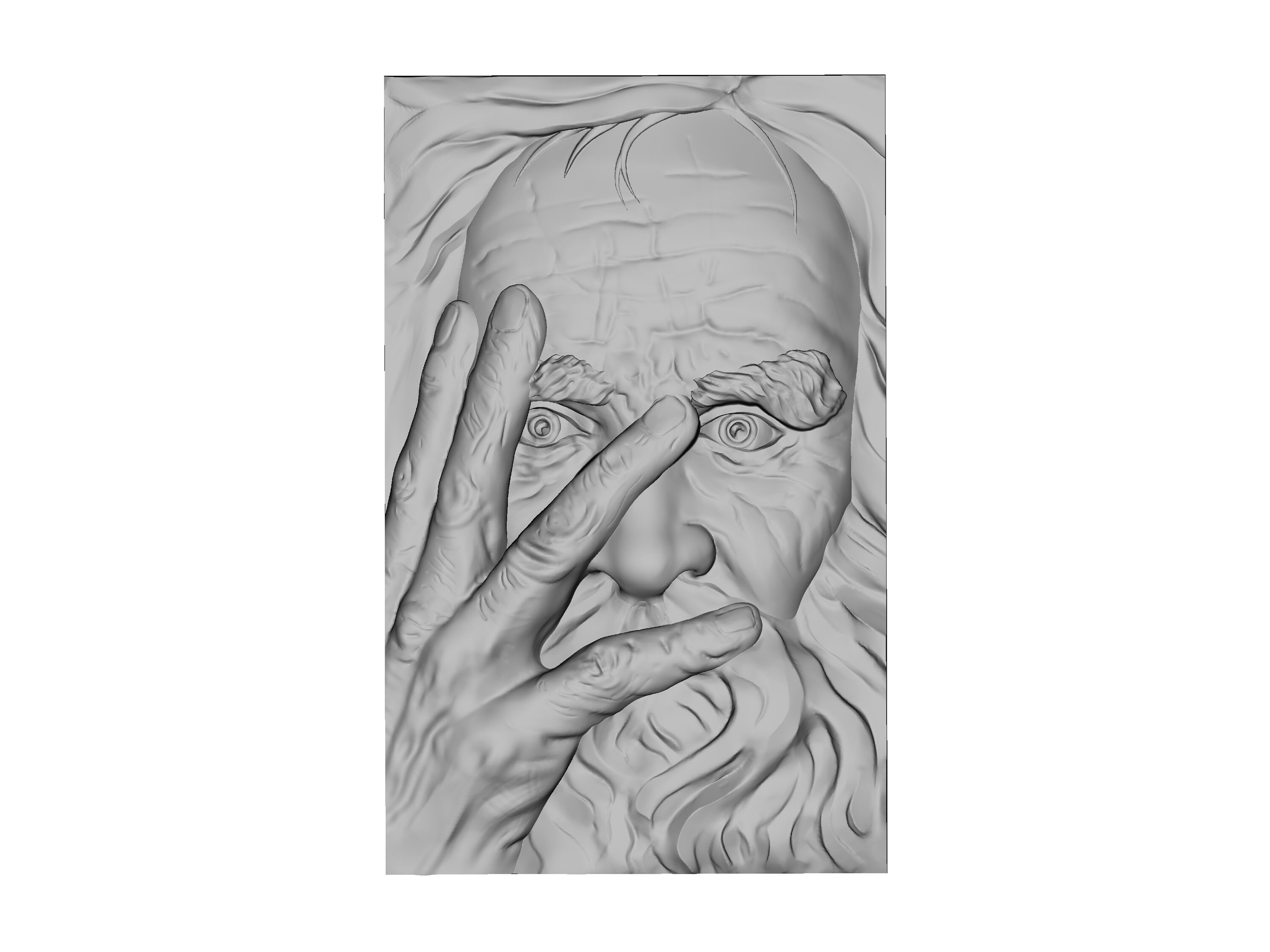 Old Man 3D STL Model for CNC Router Carving Machine Engraver Aspire ...