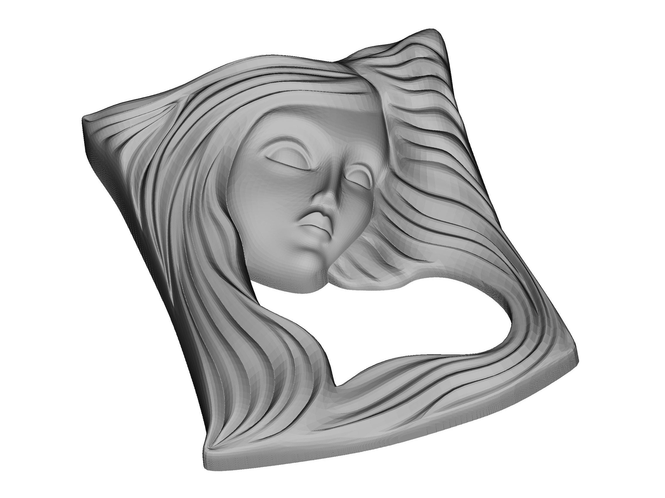 Woman 3D STL Model for CNC Router Carving Machine Engraver Aspire ...