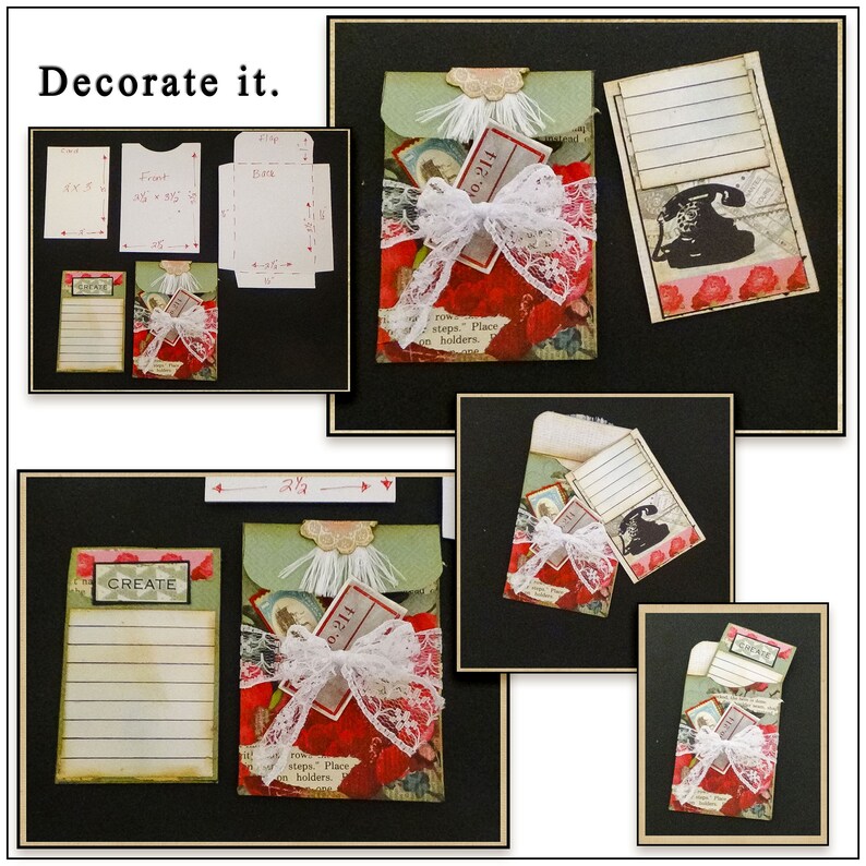 2 X 3" Digital Card and Envelope Template. Journal, Scrapbook, Print ...