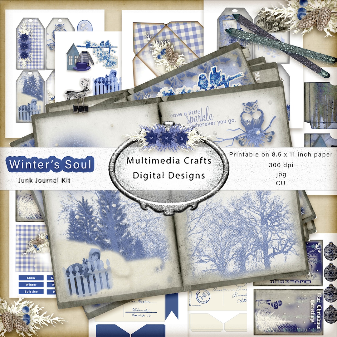 Winter's Soul Digital Journal Kit. Commercial Use. Christmas ...