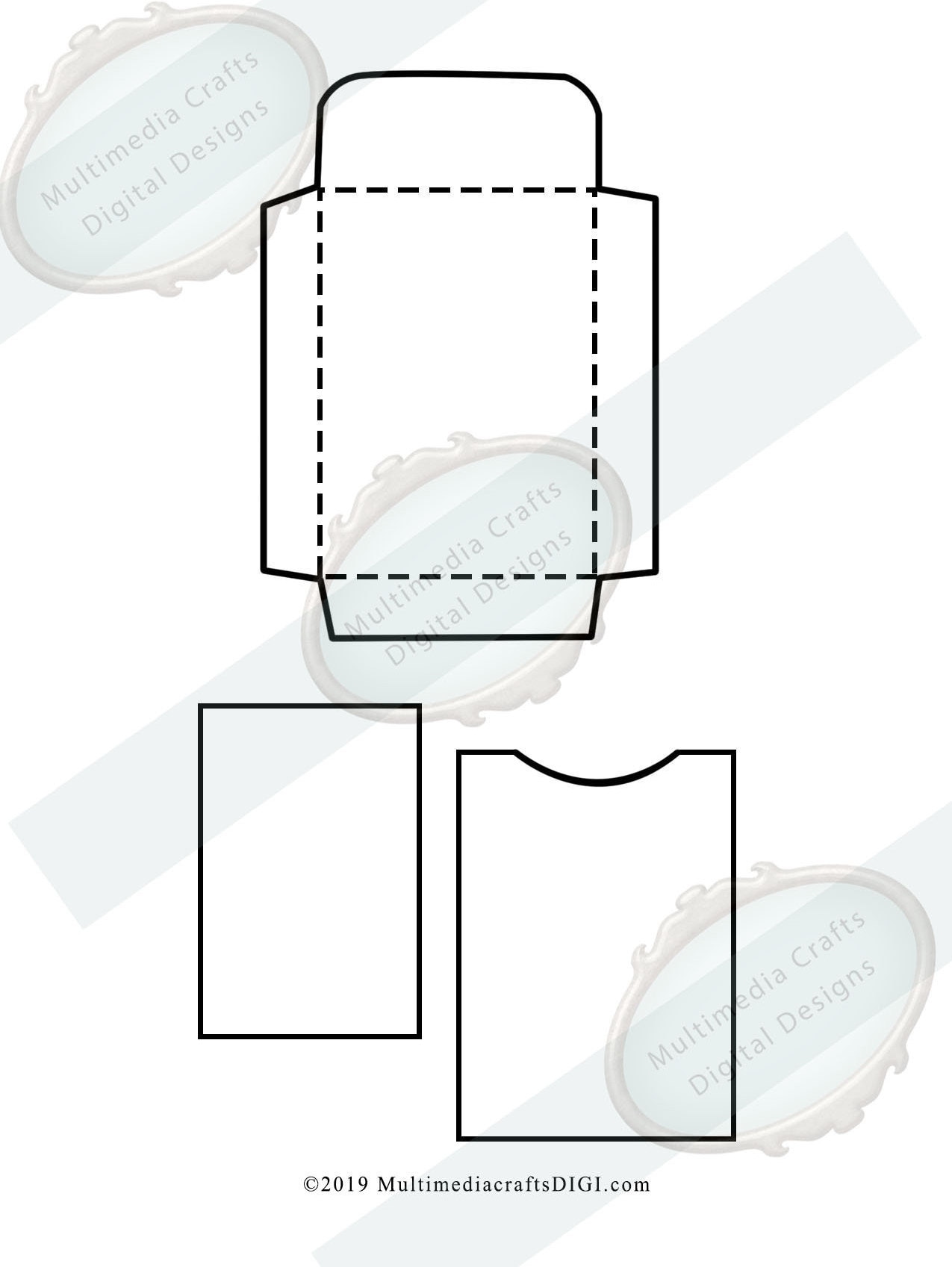 2 X 3" Digital Card and Envelope Template. Journal, Scrapbook, Print ...