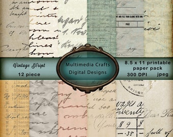 Vintage Script Paper - Etsy