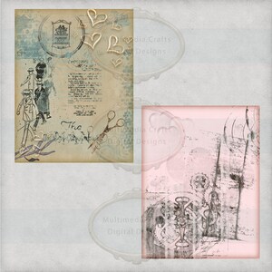 Love Papers and Ephemera Kit. Commercial Use Valentine Digital Download ...