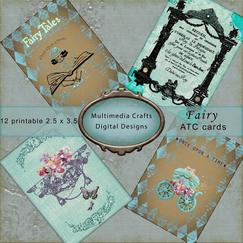 Fairy Bundle. Commercial Use 12 X 12 Digital Paper Pack, 2.5 X 3.5 ATC ...
