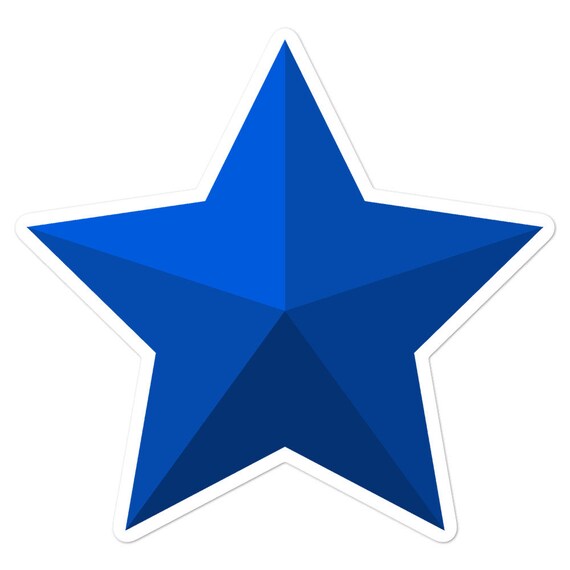 Stickers, Labels & Tags Stickers Paper & Party Supplies 3D Blue Star ...
