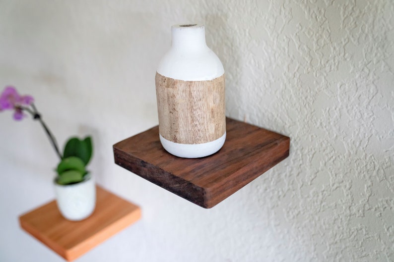Floating Shelf Wood Floating Shelf Square Wood Shelf - Etsy