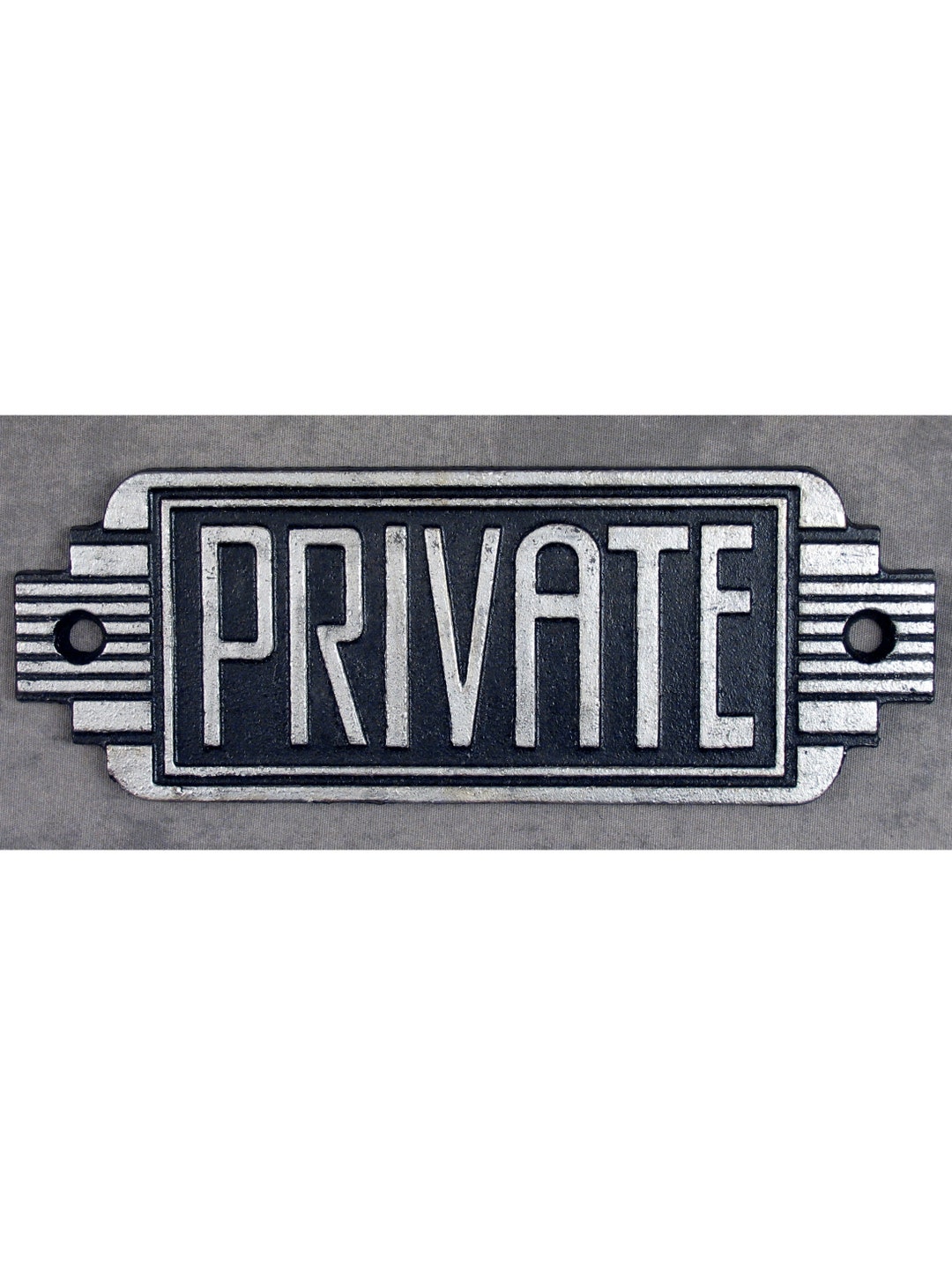 PRIVATE Cast Iron DOOR SIGN Art Deco Design - Etsy