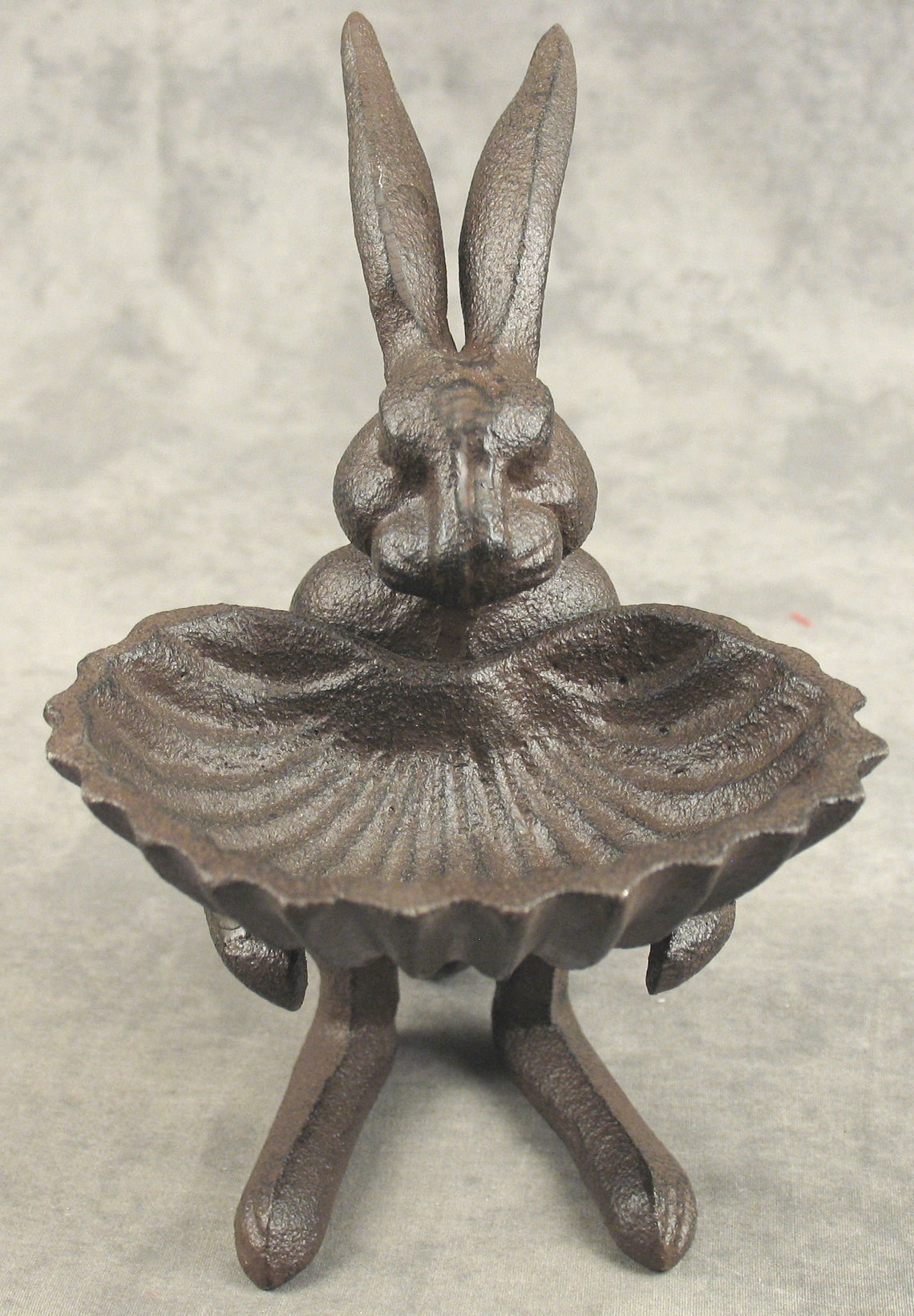 Country RABBIT Cast Iron STATUE Jewelry Trinket Dish Bird - Etsy