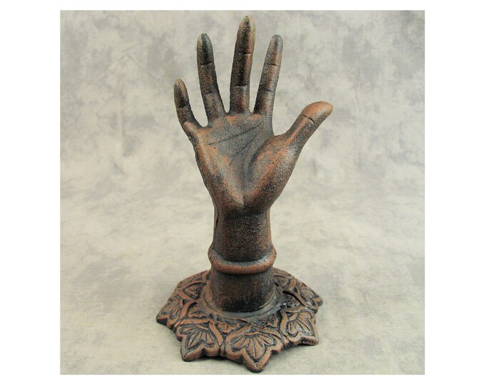Cast Iron Victorian RING Jewelry DISPLAY HAND on Base - Etsy