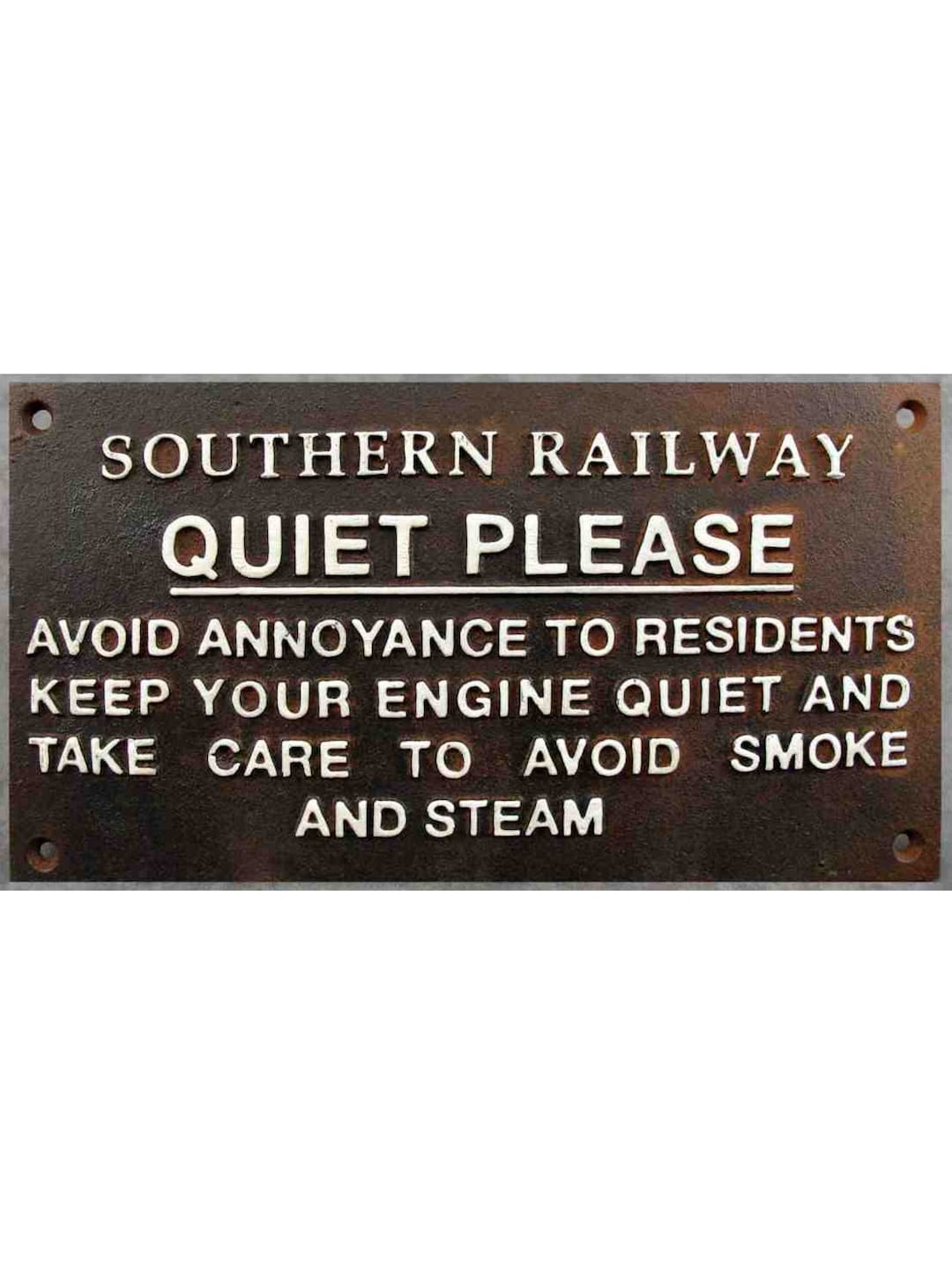 SOUTHERN RAILROAD Quiet Please SIGN Cast Iron Railway Train Plaque - Etsy