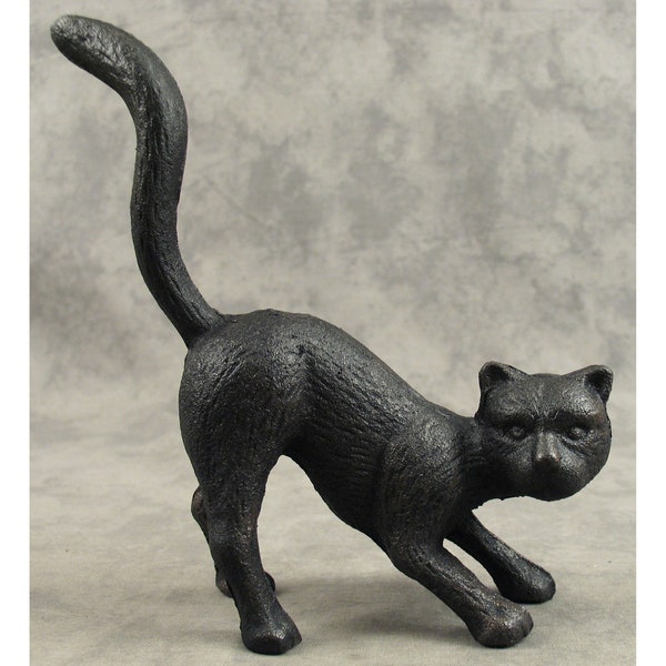 Cast Iron Cat Garden Statue - Etsy