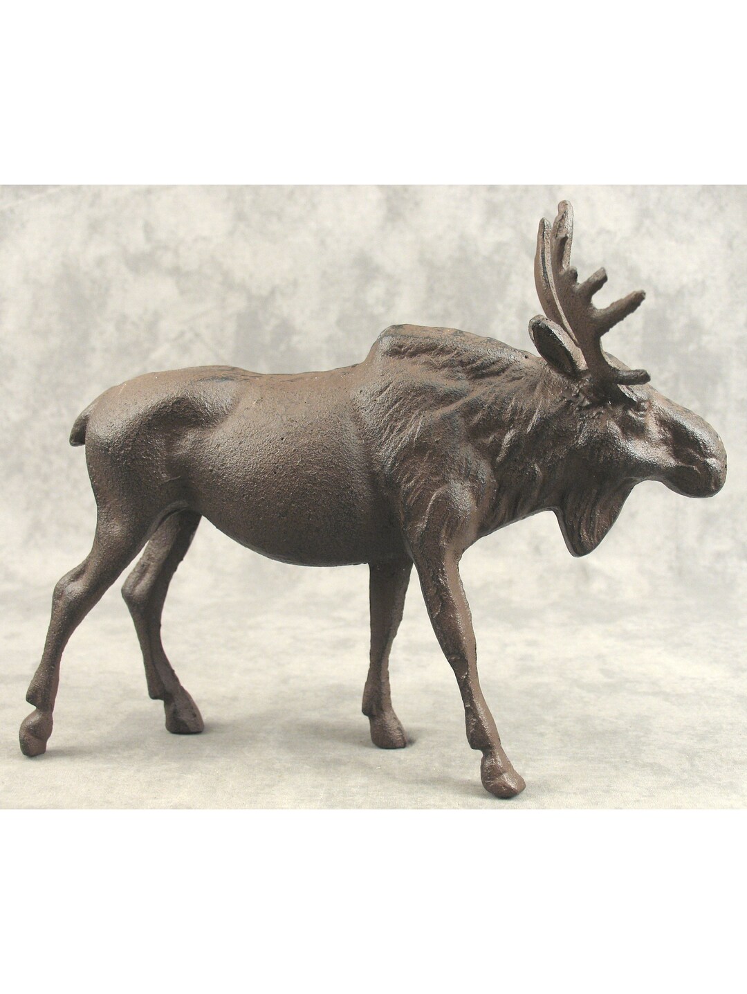 Large MAJESTIC MOOSE Cast Iron STATUE Elk Heavy Wildlife Cabin Home ...
