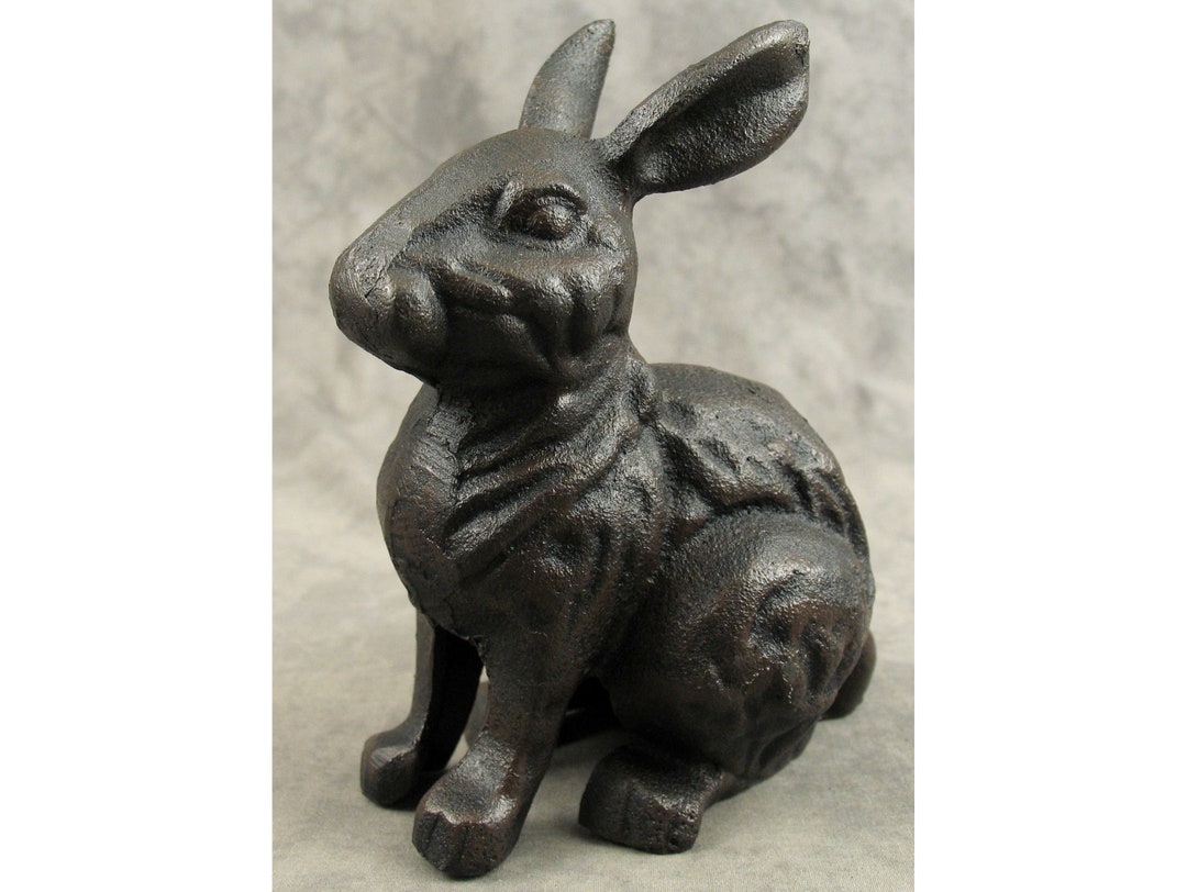 French Country RABBIT Cast Iron DOORSTOP STATUE Farm Wildlife - Etsy