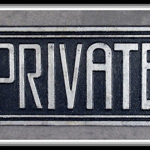 PRIVATE Cast Iron DOOR SIGN Art Deco Design - Etsy