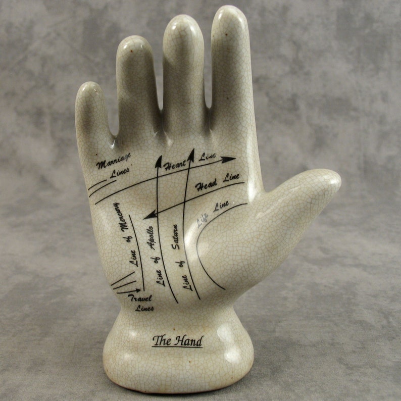 PALMISTRY HAND Ceramic Porcelain STATUE Palm Reading Ancient - Etsy