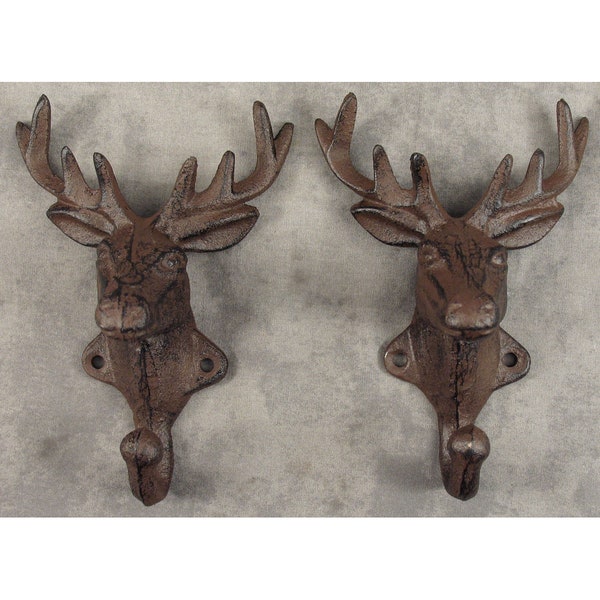 Elk Cast Iron Wall Hook - Etsy