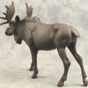 Large MAJESTIC MOOSE Cast Iron STATUE Elk Heavy Wildlife Cabin Home ...