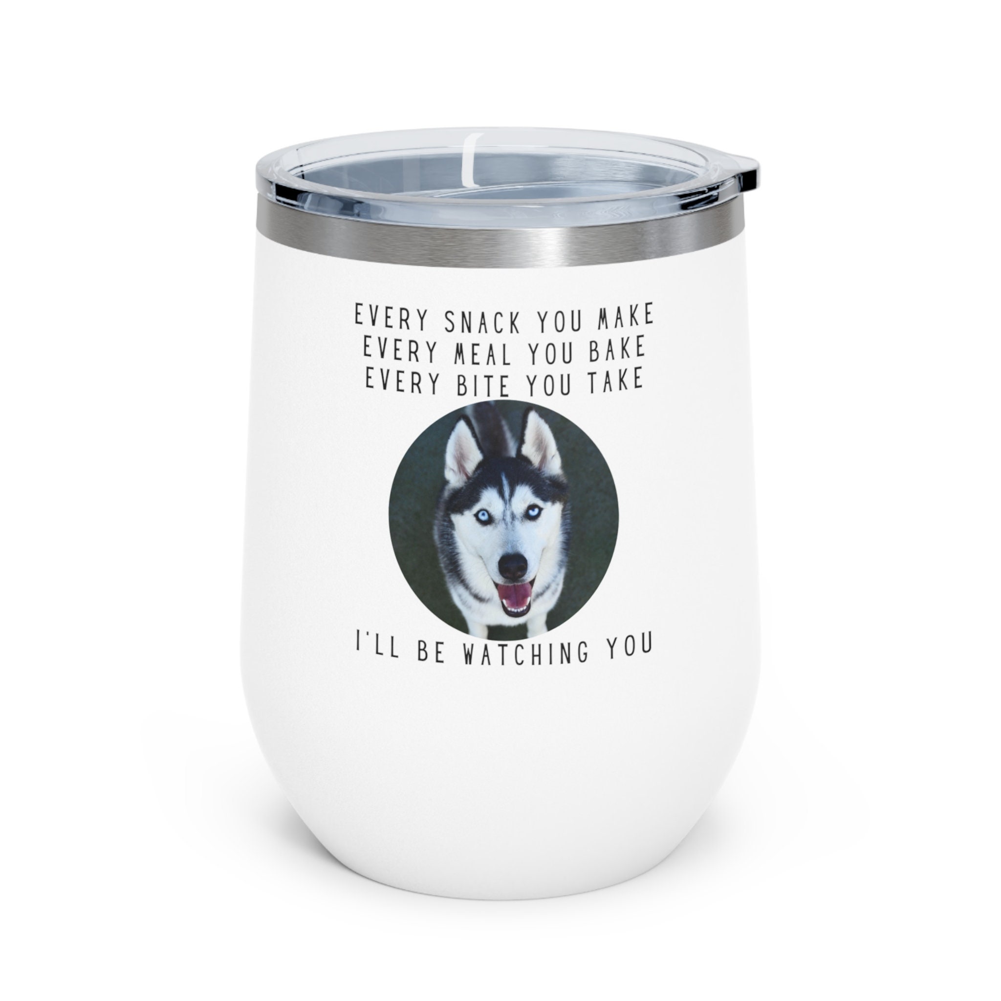 Personalized Siberian Husky Wine Glass Tumbler - Custom Dog Gifts for ...
