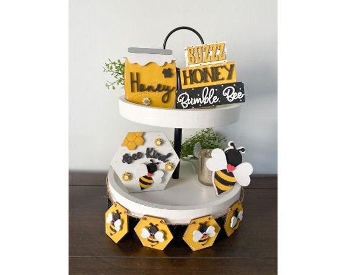Bee Themed Tier Tray Signs // Honey Themed Tier Tray Signs // Honey Bee ...