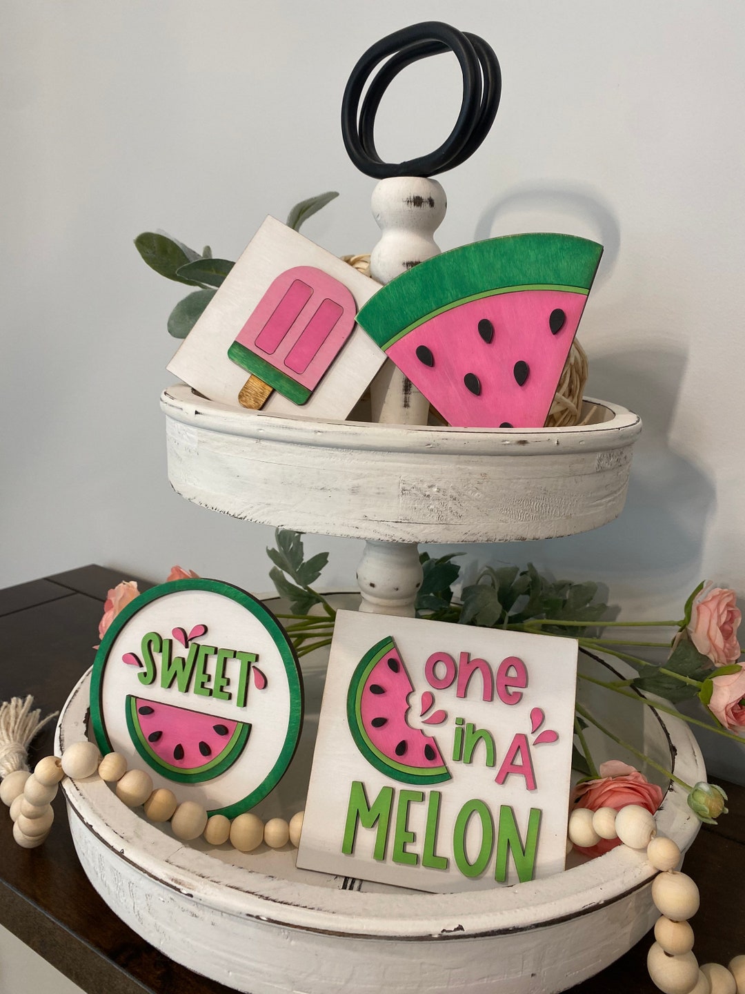 Watermelon Tiered Tray Decor | Tiered Tray Bundle | Mini Wood Signs ...