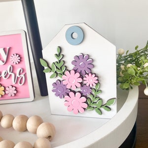 April Showers Bring May Flowers Tiered Tray Decor | Flower Tiered Tray ...