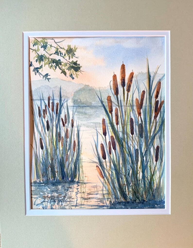 Cattails by a Lake in Morning Light (11”x14” Matted) - Etsy