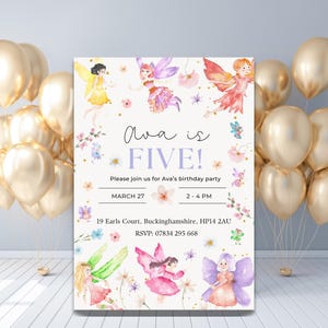 Editable Fairy Birthday Invitation Template Enchanted Fairy Garden ...