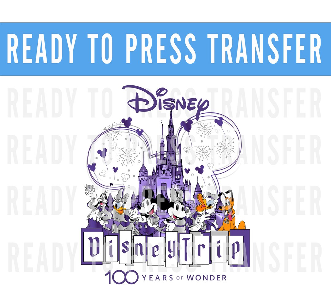 Disneys 100 Years of Wonder Ready to Press Iron on Decal DTF Transfer ...