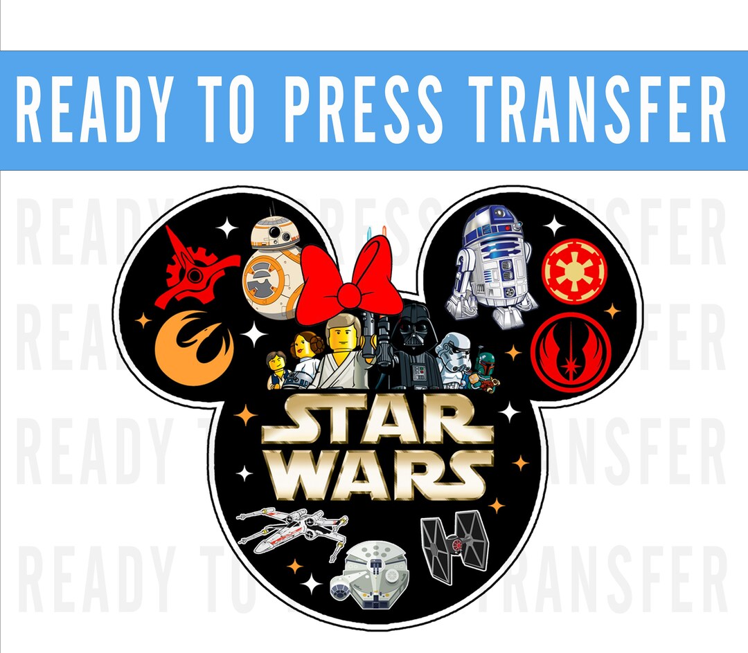Star Wars Mickey Head DTF Decal Transfer - Ready to Press - Transfers ...
