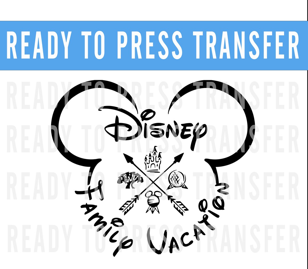Disney Family Vacation Transfer - Ready to Press - Transfers for Shirts ...
