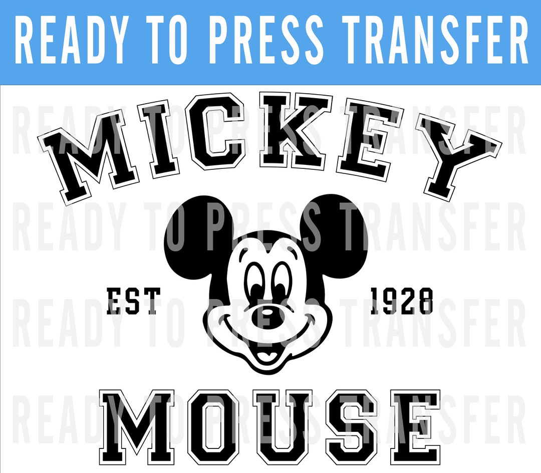 Mickey Mouse Retro Transfer - Ready to Press - Transfer for Shirts ...